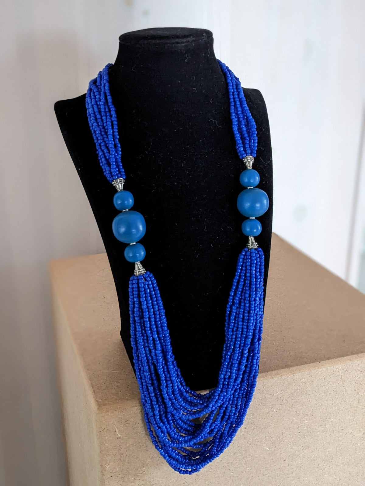 New African glass bead earrings with studs unique